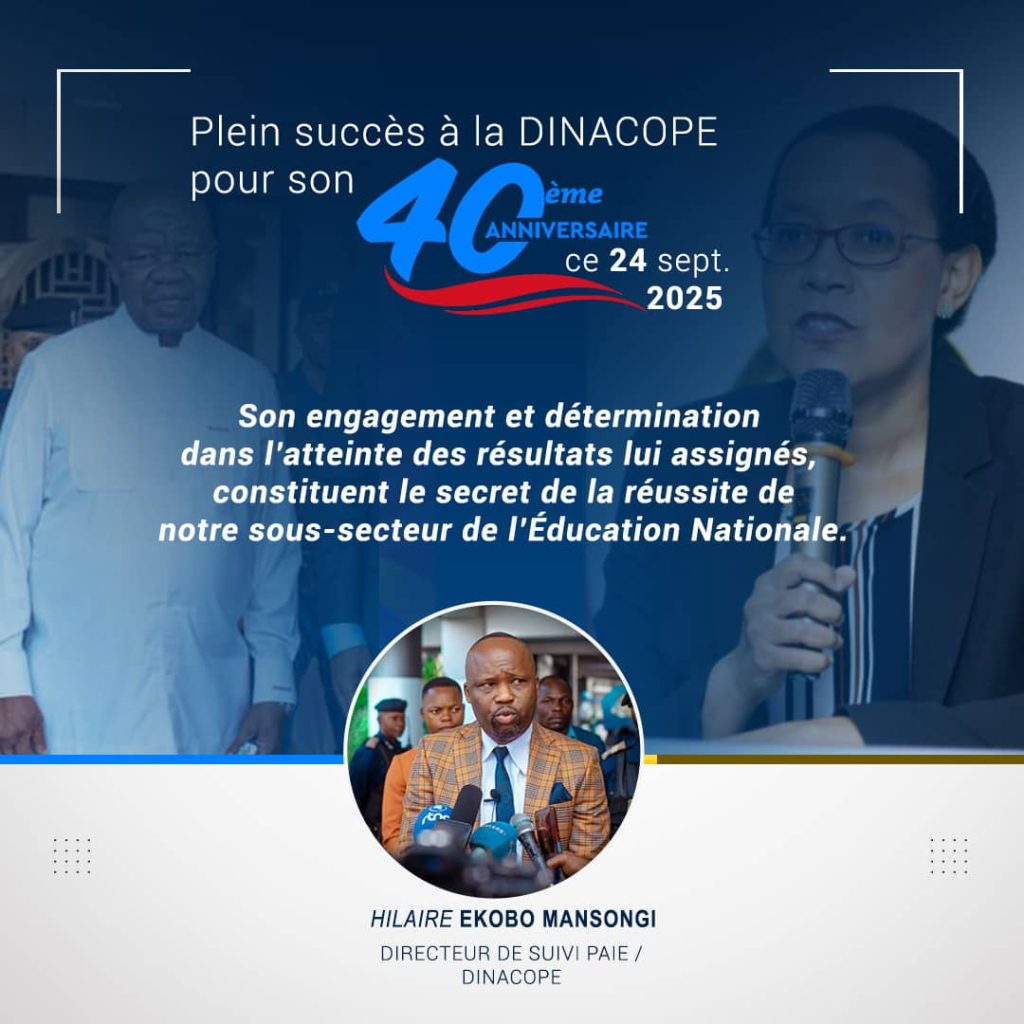 DINACOPE /40 Ans d’Excellence au Service de l’Éducation : Hilaire Ekobo ...